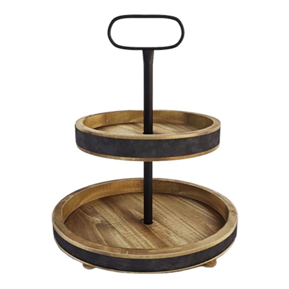 HB Design | Dining | Rustic Wood And Metal Tiered Tray Stand By Hb ...